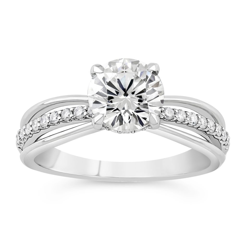14K Round Diamond Triple Split Shank Engagement Ring – Diamonds Rock